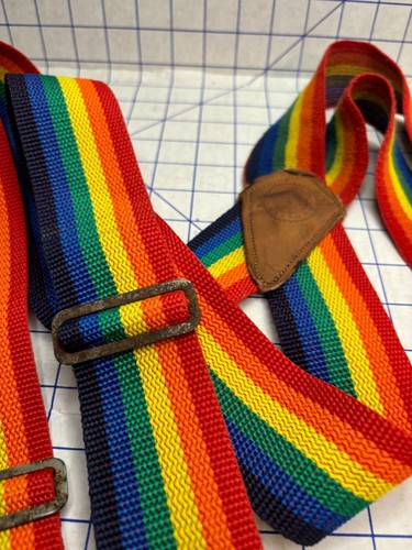 Vintage Rainbow Suspenders Rooster Products Leather Mork And Mindy ...