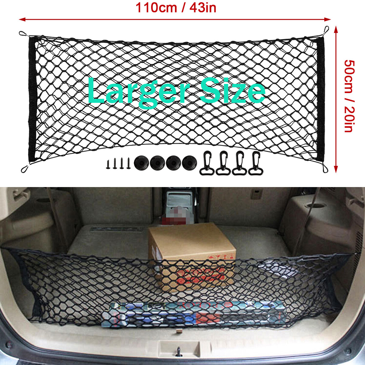 Larger Envelope Style Trunk Fixed Cargo Net Elastic Mesh Storage For ...