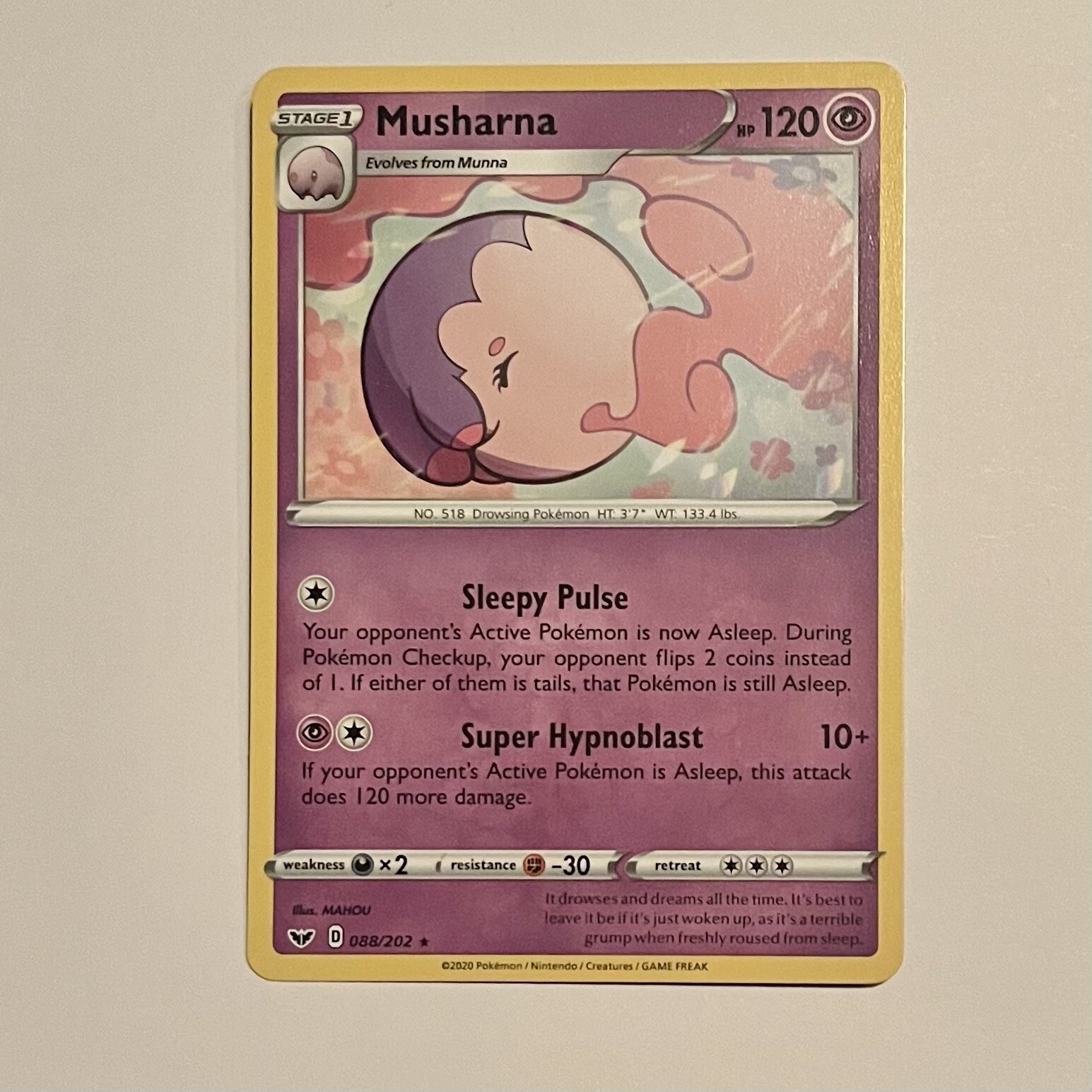 Pokémon TCG Musharna Sword & Shield Base Set 088/202 Regular Rare for ...