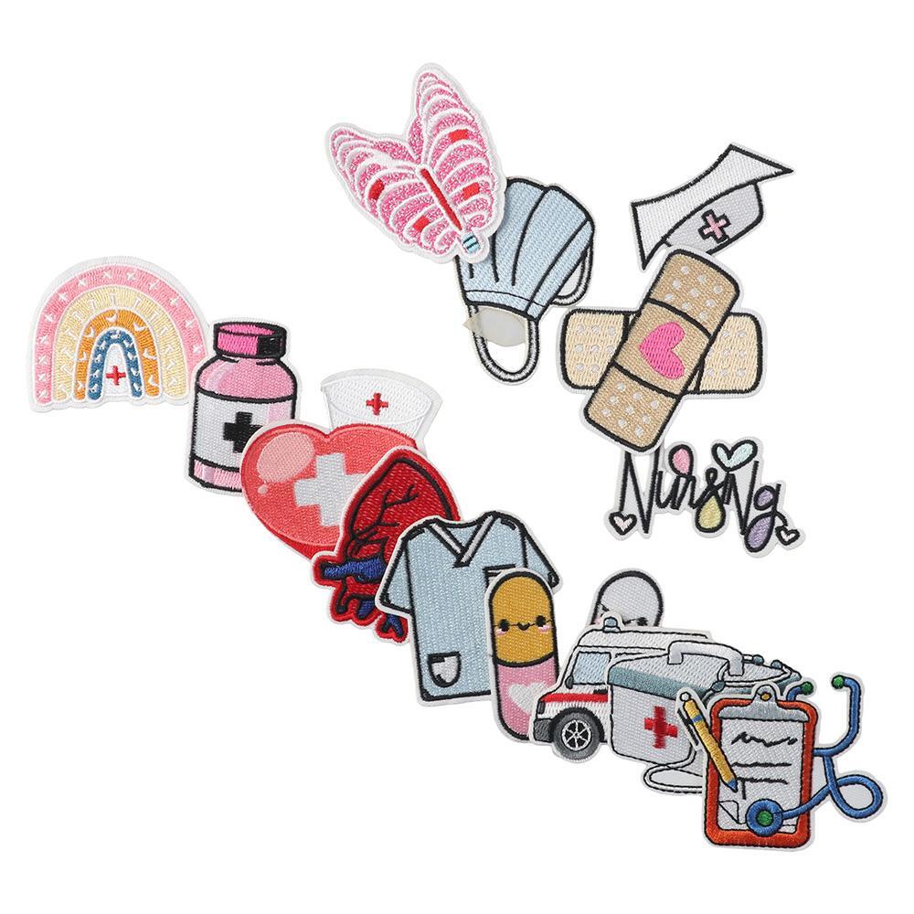 Nurse Embroidered Patches For Jackets 8 Pcs Nurse Embroidered Patches