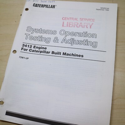 CAT 3412 Diesel Engine System Operation Testing Adjusting Service ...