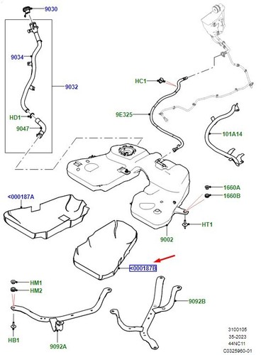 LR Range Rover Sport L461 Tank à carburant Bouclier gauche 202123473 ...