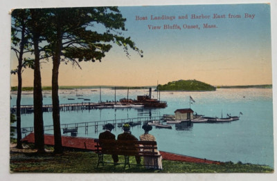 c 1900s MA Postcard Cape Cod Onset Boat Landings Harbor East from Bay ...