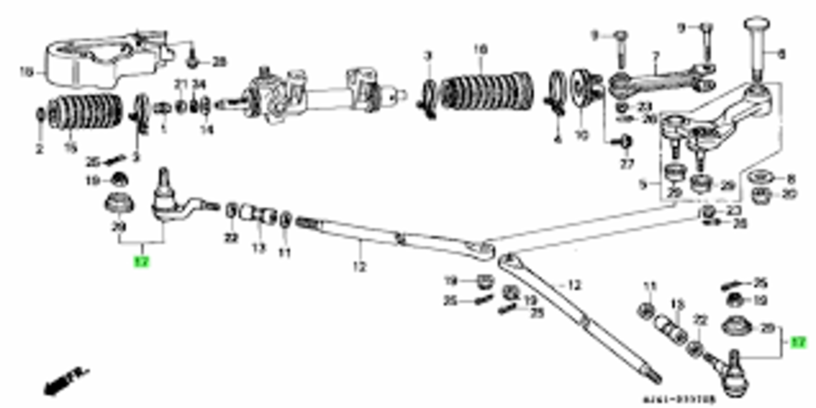 HONDA Genuine OEM ACTY HA1 HA2 HH1 HH2 HA3 HA4 HH3 HH4 Tie Rod End LH ...