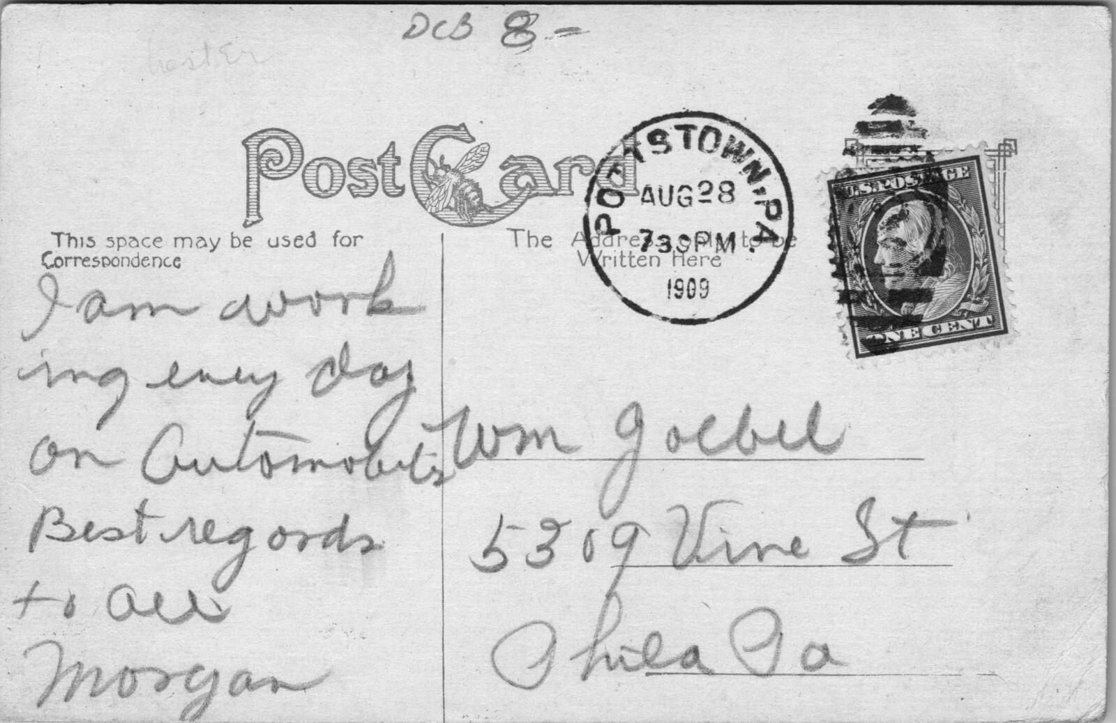 Pottstown Pa. High Street Vintage Postcard 1909 | eBay