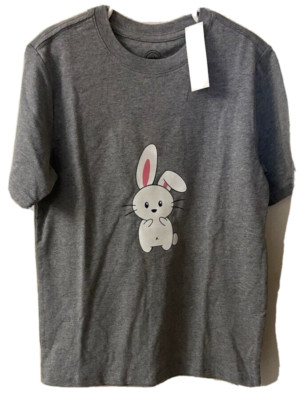 Girls Tee Shirt Bunny Rabbit T-Shirt size M 8 COLOR GRAY Hunting shirt ...