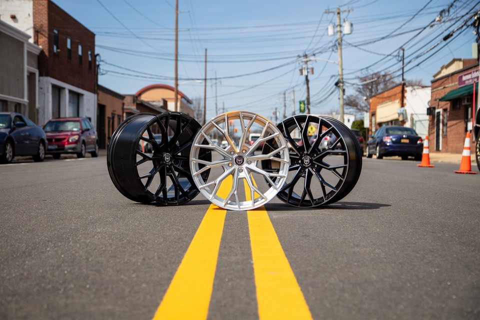 4 HP3 20 inch STAGGERED Black Rims fits BMW 3 SERIES SEDAN (E90) 2006 ...