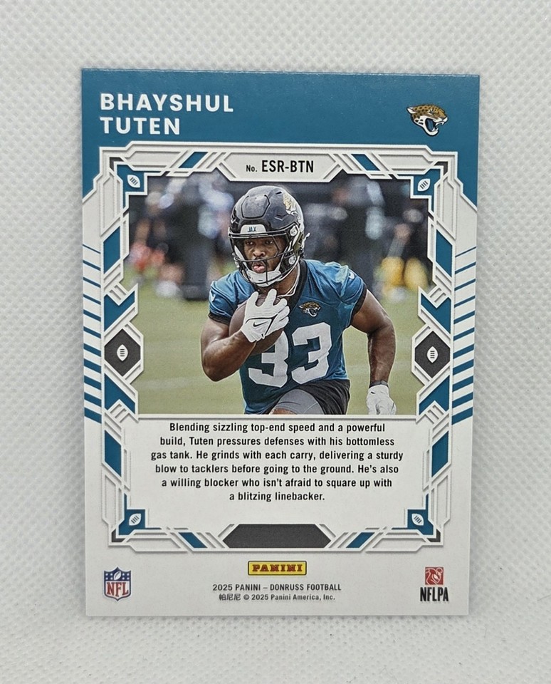 💥 2025 Donruss Bhayshul Tuten Elite Series Foil Rookie Card ESR-BTN ...