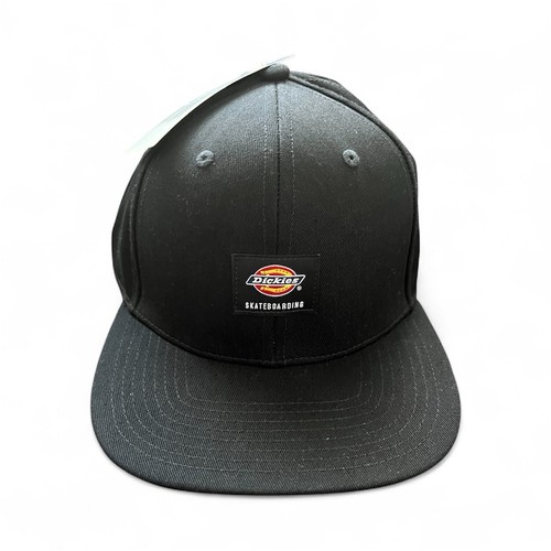 Dickies Men’s Skateboarding Flat Bill Cap, Black, Adjustable Large (AL ...