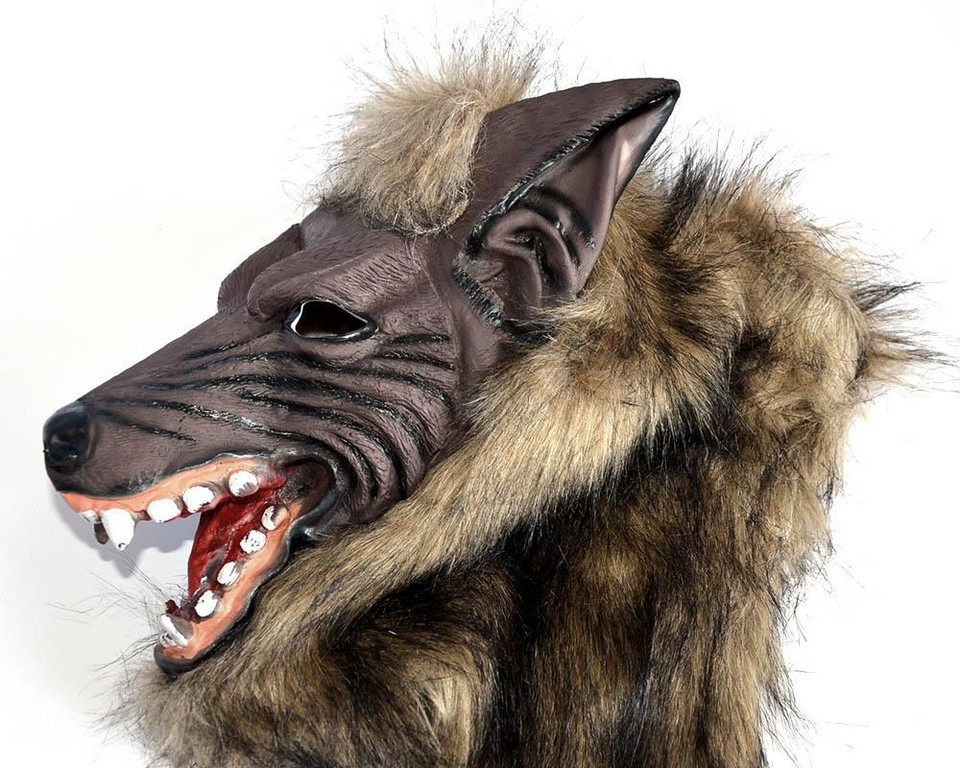 Wolfman Face Masks Werewolf Wolf Mask Faux Latex Costume Prop Halloween ...