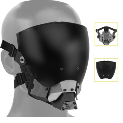Cyberpunk Tactical Commander Full Face Anti-fog Mask Detachable ...