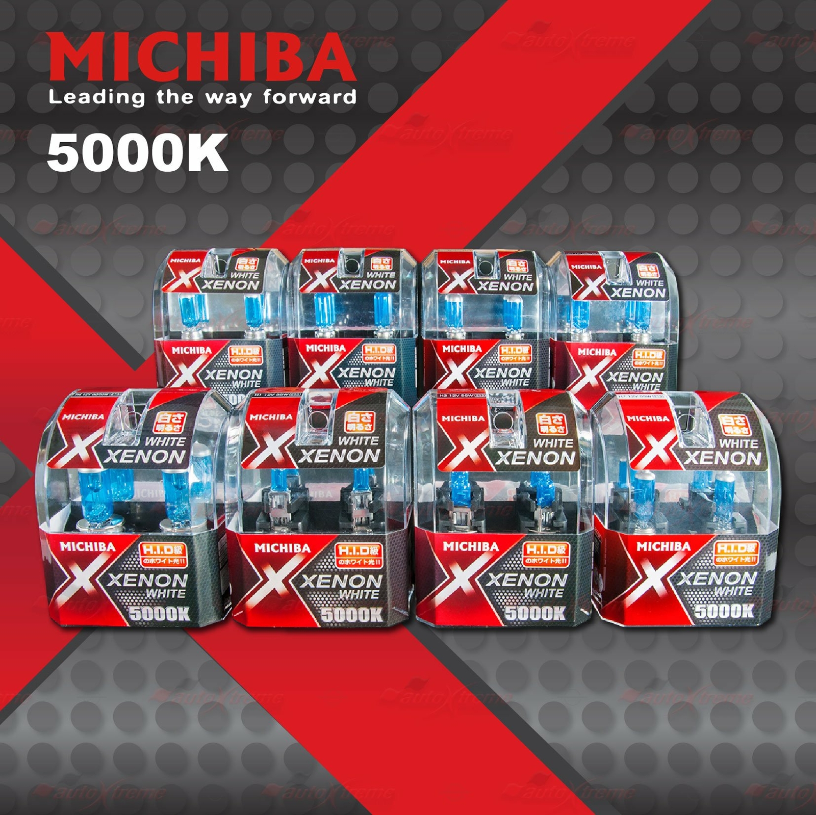 2x MICHIBA 12V Headlight Bulbs 5000K XENON Look WHITE H1 H3 H4 H7 H8 ...