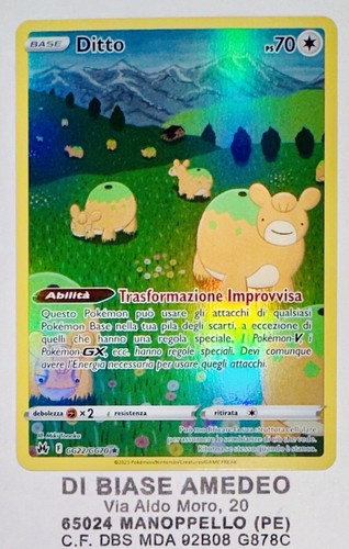 Pokemon Ditto Full Art GG22/GG70 Zenit Royal Italien NM/Mint | eBay