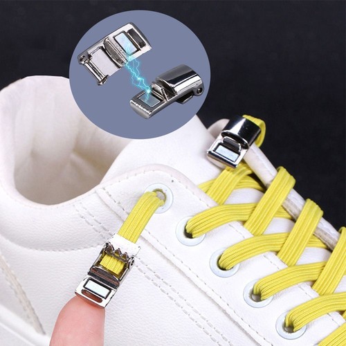 Sneakers Shoelace Rainbow Magnetic Lock Shoelaces Elastic No tie Shoe ...