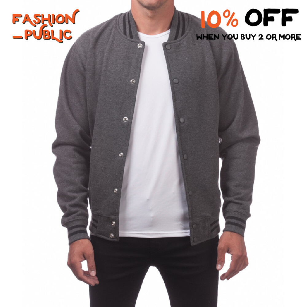 Buy Proclub Pro Club Men's Heavyweight Varsity Jacket Snap-front ...