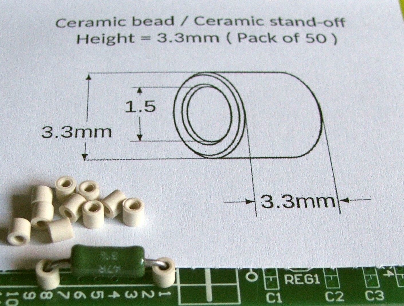 Ceramic Insulating Bead / Ceramic Spacer 3.3mm ( Pack of 50 ) | eBay