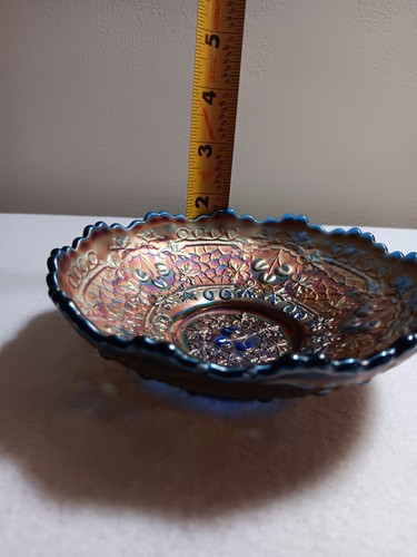 Blue Fenton "Cherry Leaf Chain w./Orange Tree back, c.1915. Carnival ...