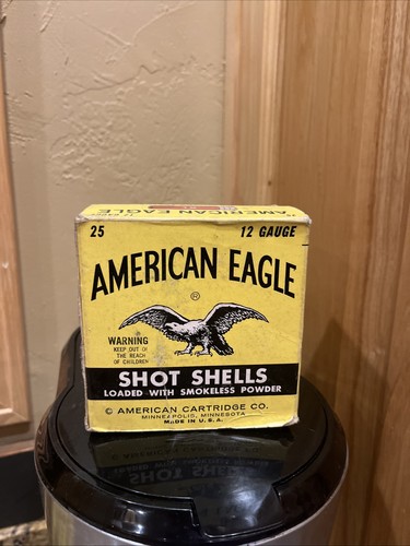 Vintage American Eagle Shot 12 GA Shotgun Shells Empty Ammo Box Eagle ...