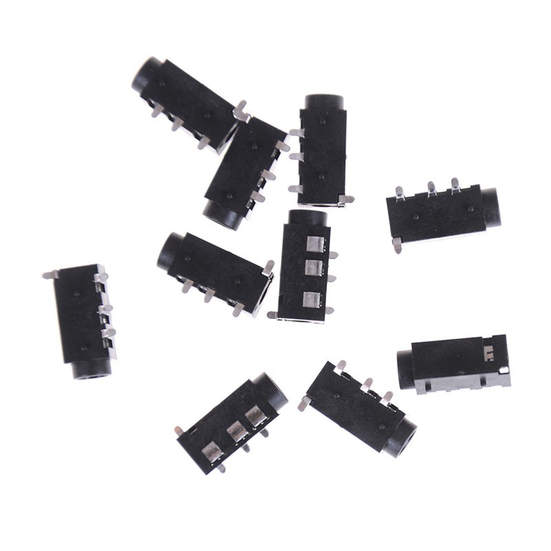 10 Pcs PJ-320D 4 Pins SMD 3.5mm Female Headphone Jack Connector PCB ...