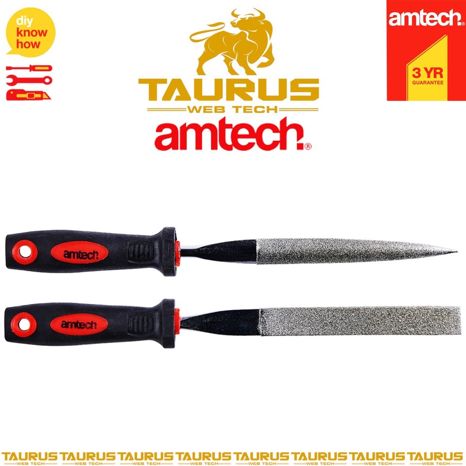 2x AMTECH Diamond Sharpening File Set Carpenter Wood Work Tools ...