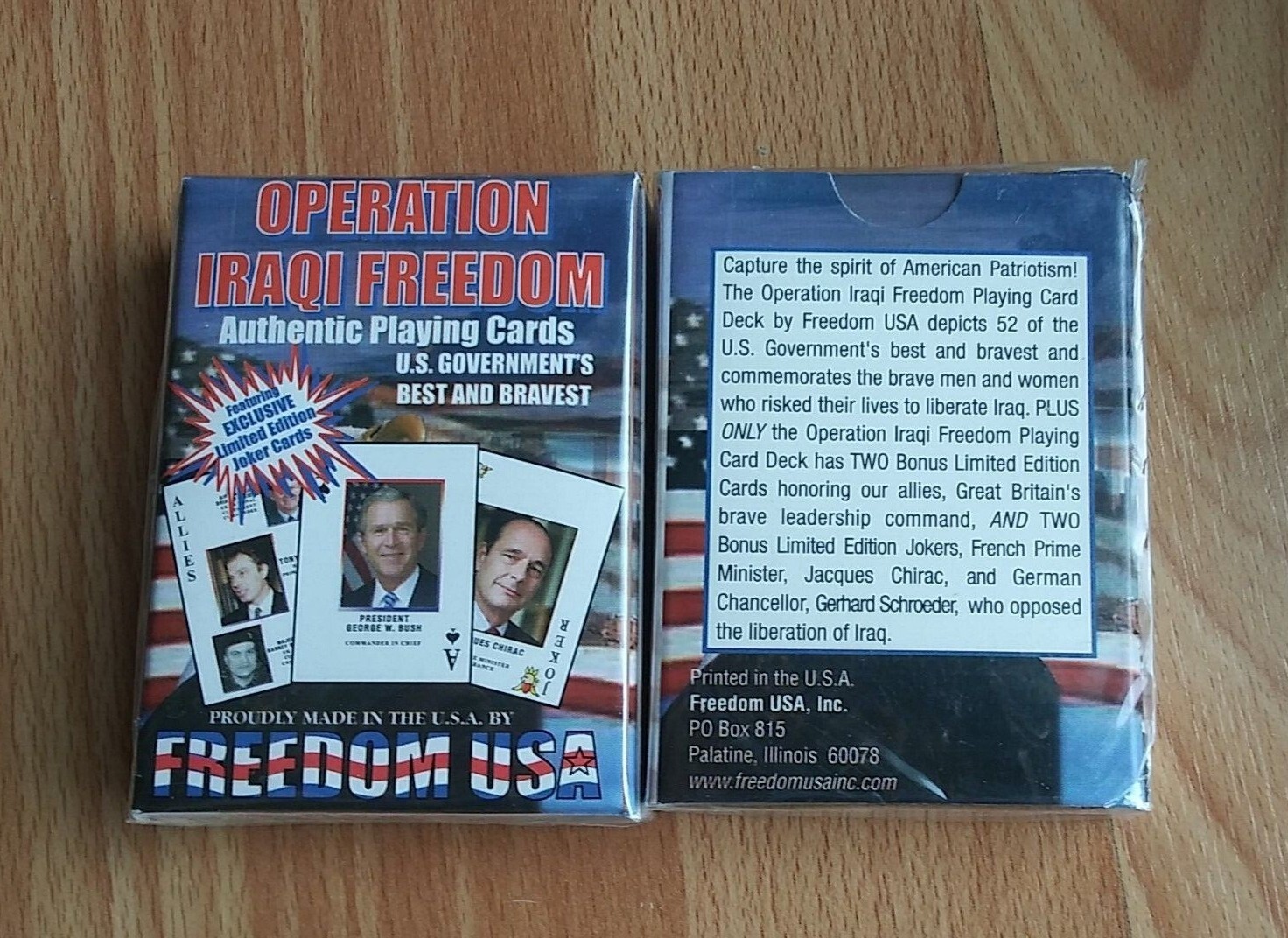 Operation Iraqi Freedom Playing Cards - Holdem Poker - Lot of 2 New ...