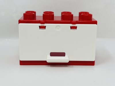 LEGO Duplo Red Container Box 2 x 4 x 2 White 2 x 4 x 2 Door w Handle ...