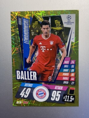 2020-21 Topps Match Attax UEFA Robert Lewandowski GOLD LAZER FC Bayern ...