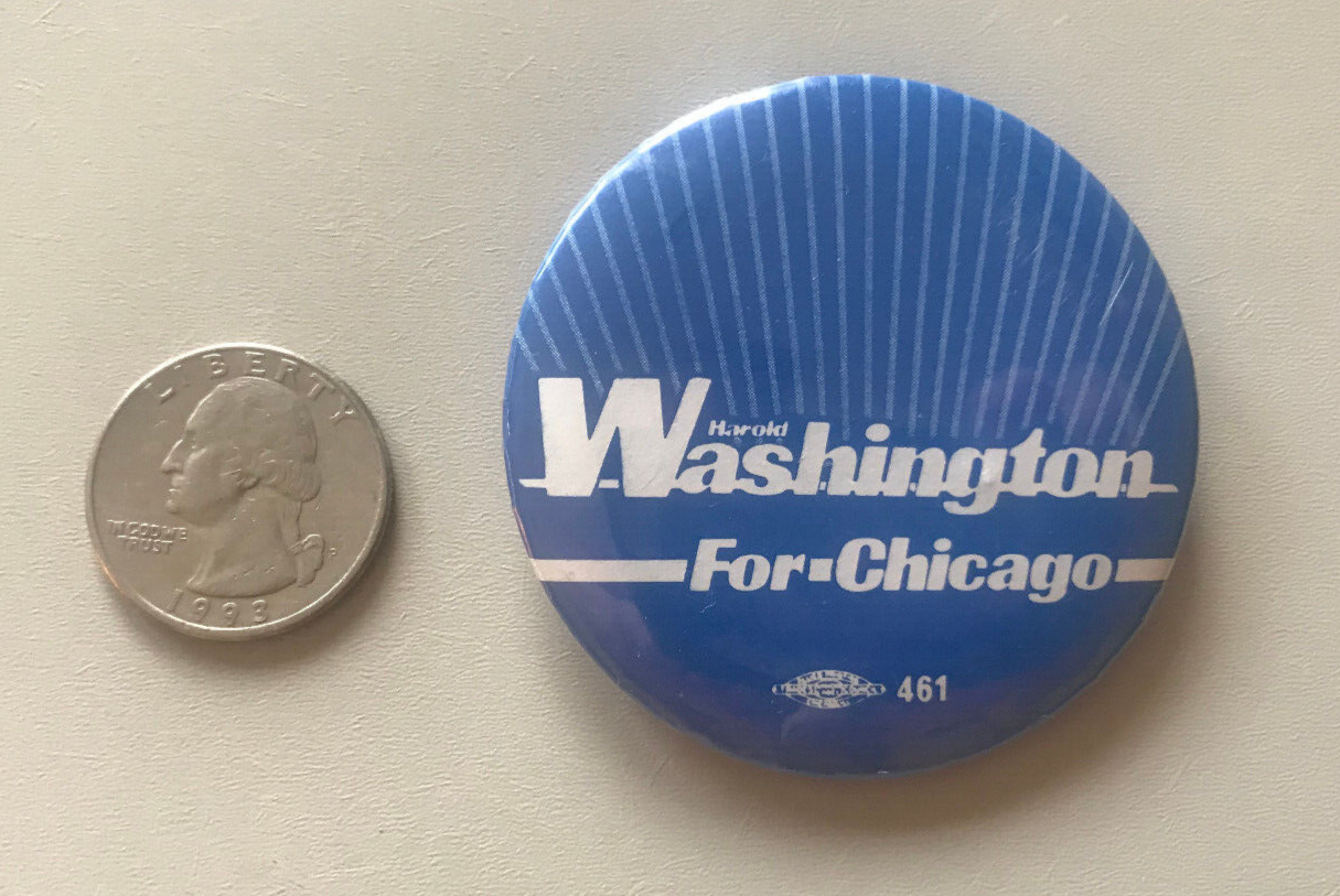 Vintage Harold Washington for Chicago Mayor button Pin 2.25" 1987? | eBay