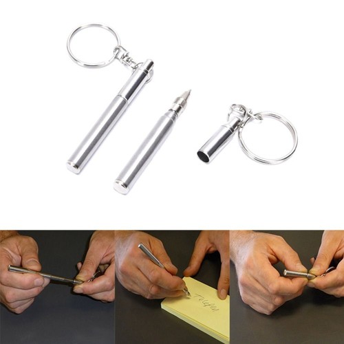 Telescoping Telescoping Pen Silver Stationery Pen Key Ring School ...