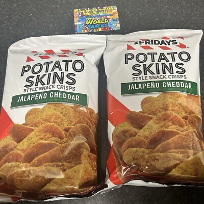 TGI Friday Potato Skins Jalapeño Cheddar 113g X2 Bags Anerican Crisps ...