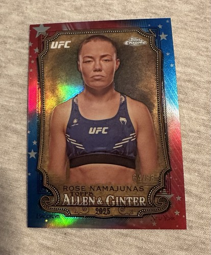 2025 Topps Chrome UFC Rose Namajunas Allen And Ginter Red White Blue ...
