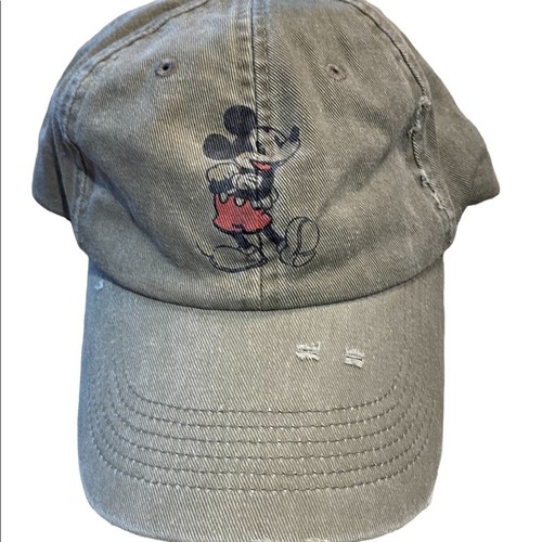 Mickey Mouse Disney Parks Olive green distressed adjustable hat/cap | eBay