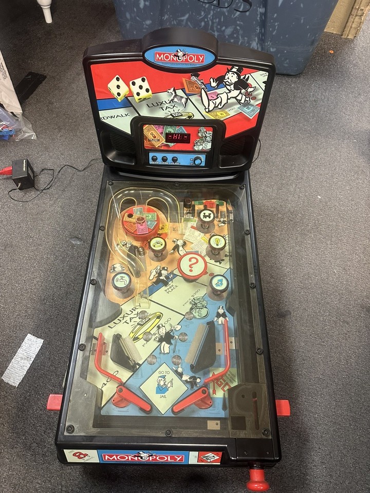 Vintage Monopoly Pinball Machine Game Deluxe Edition 2000 Hasbro Tested ...