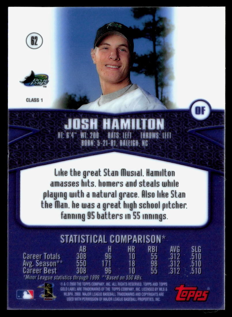 2000 Topps Gold Label - Class 1 #62 Josh Hamilton for sale online | eBay