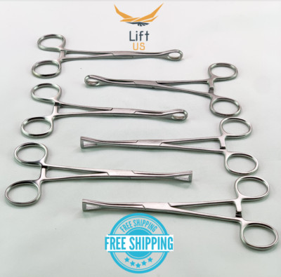6 PCS Sponge Forceps Clamps and Pennington Forceps Full Body Piercing ...