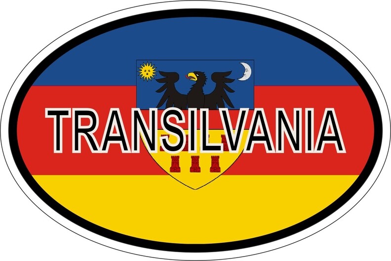 Sticker Oval Flag Code Country Transylvania | eBay