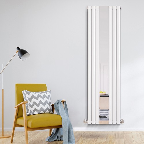 Designer Vertical Radiator Mirror Oval Column Panel White Anthracite ...