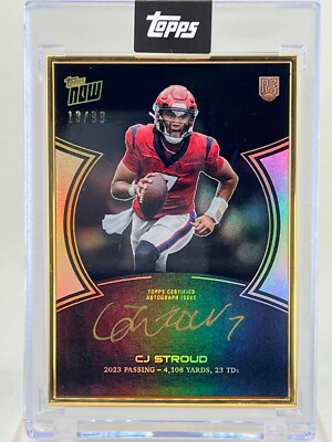 2024 Topps Now CJ Stroud Rookie Campaign On Card Auto Gold Frame #13/99 ...