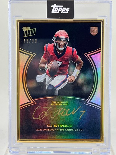 2024 Topps Now CJ Stroud Rookie Campaign On Card Auto Gold Frame #13/99 ...
