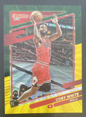 2021-22 Donruss Coby White Green & Yellow Laser Parallel Card- Bulls | eBay