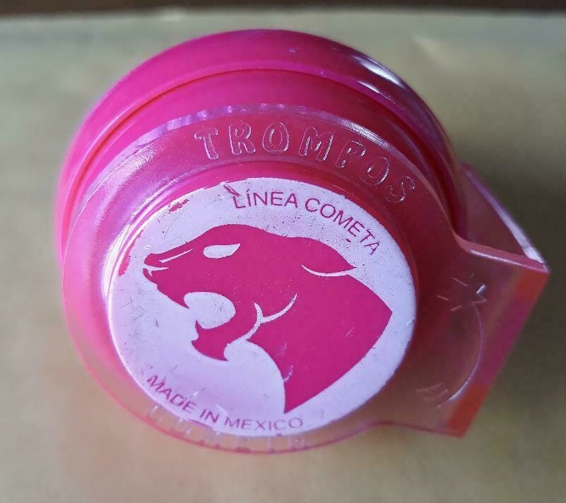 Mexican COMETA PINK PANTER ROSA Plastic TOP (TROMPO) with Holder/Piola ...