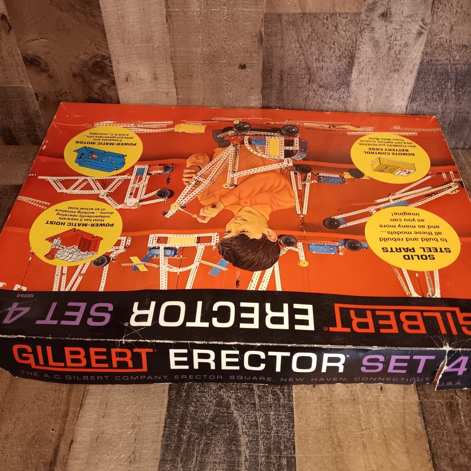 Vintage Gilbert 10354 Erector Set 4 w/Original Box Instructions 1964 ...