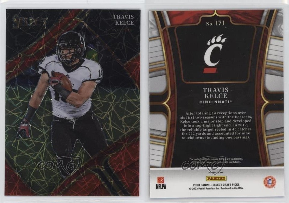 2023 Panini Select Draft Picks Field Level Red Lazer Prizm Travis Kelce ...