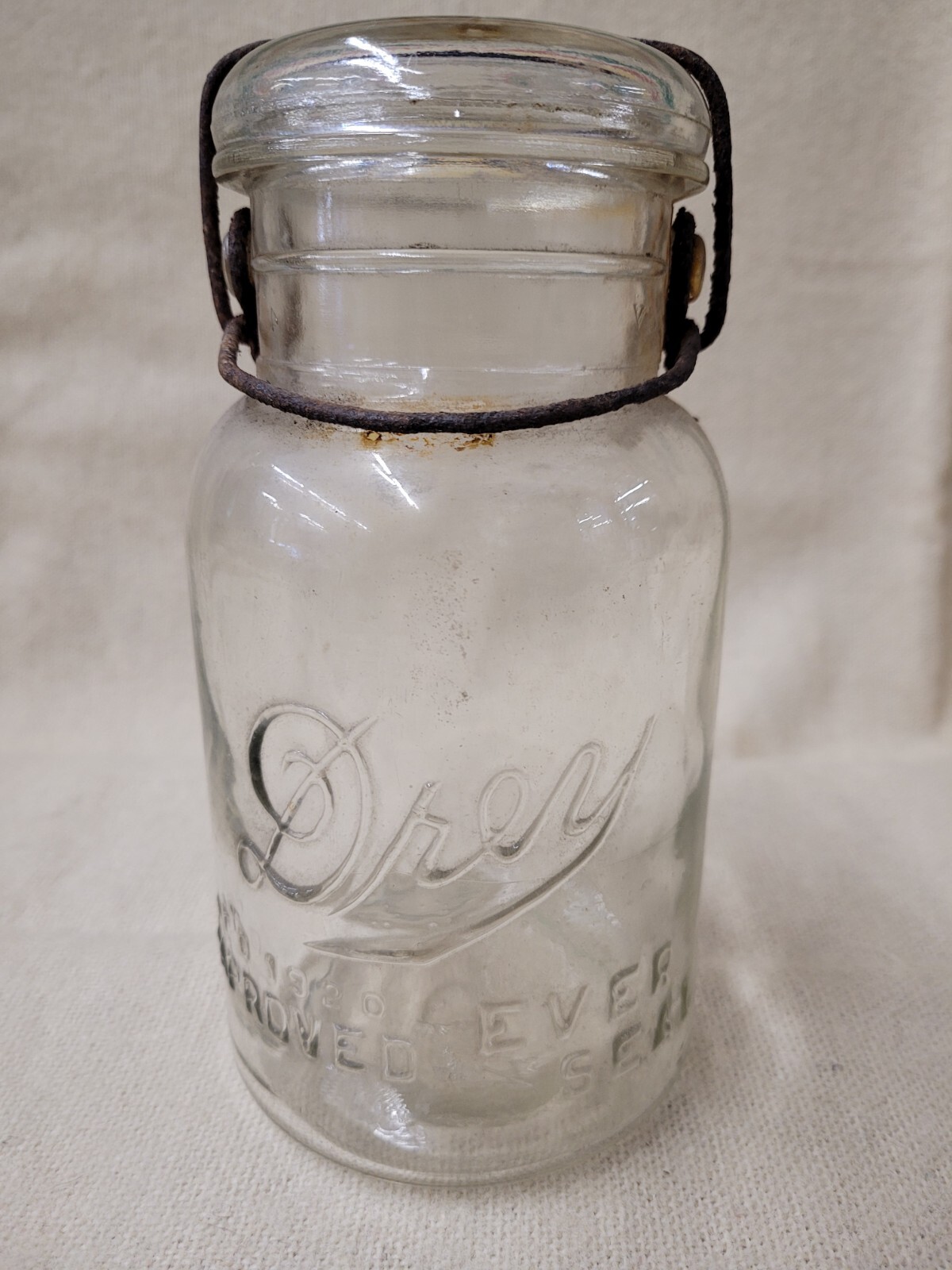 Drey Improved Mason Ever Seal Clear Quart Fruit Jar Original | eBay