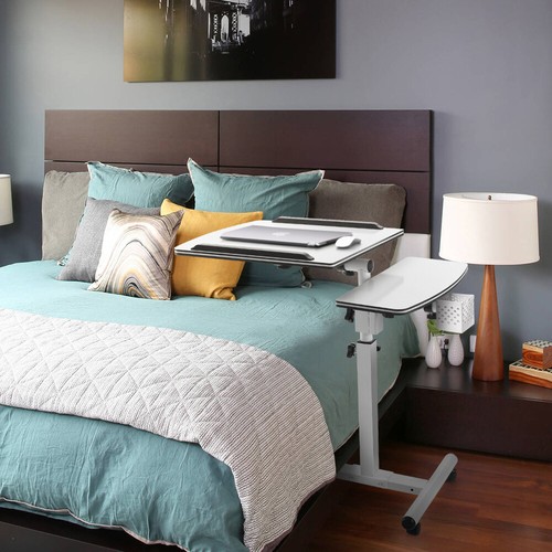 Over Bed Chair Table Hospital Heights Adjustable Tray Laptop Stand ...