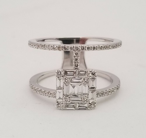 18kt White Gold Diamond Cage Ring | eBay