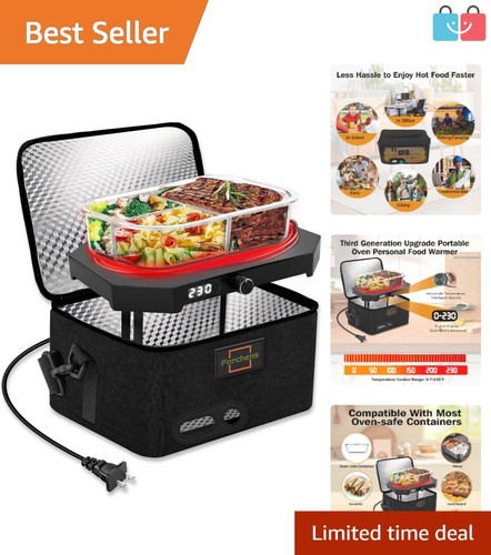 Adjustable Temperature Electric Food Warmer Lunch Box - Cook & Reheat ...