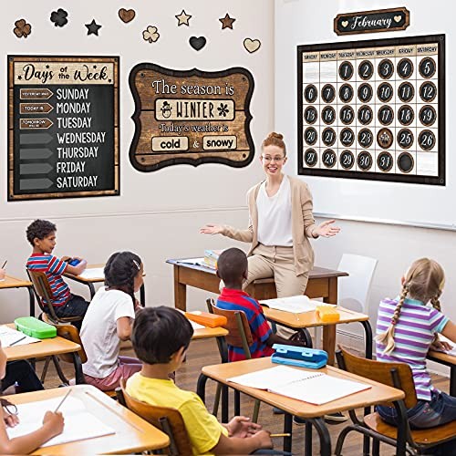 169 Pcs Classroom Calendar Bulletin Board Set, Calendar Industrial Chic ...