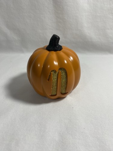 Small Light Up Pumpkin With Gold Glitter Initial "N" Black Glitter Stem ...