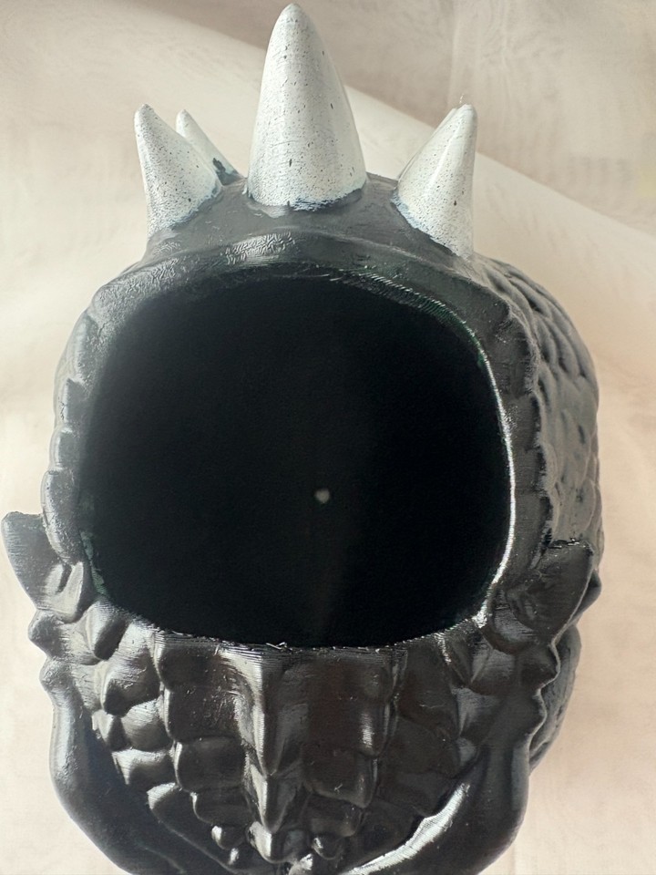 3D Printed Godzilla Planter – Unique Monster Head Plant Pot, Kaiju Home ...